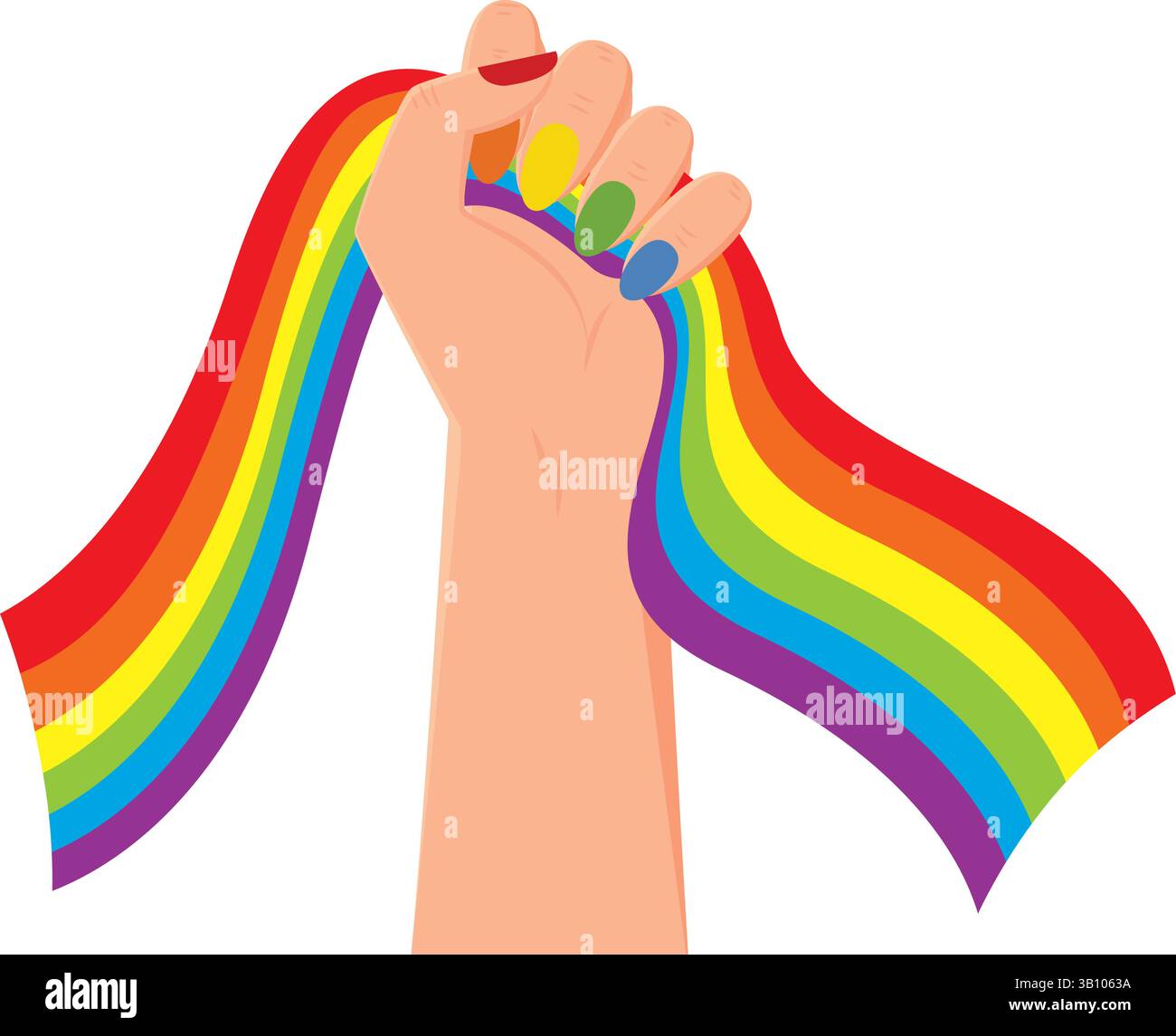 Fist holding rainbow. Vector illustration Stock Vector Image & Art - Alamy
