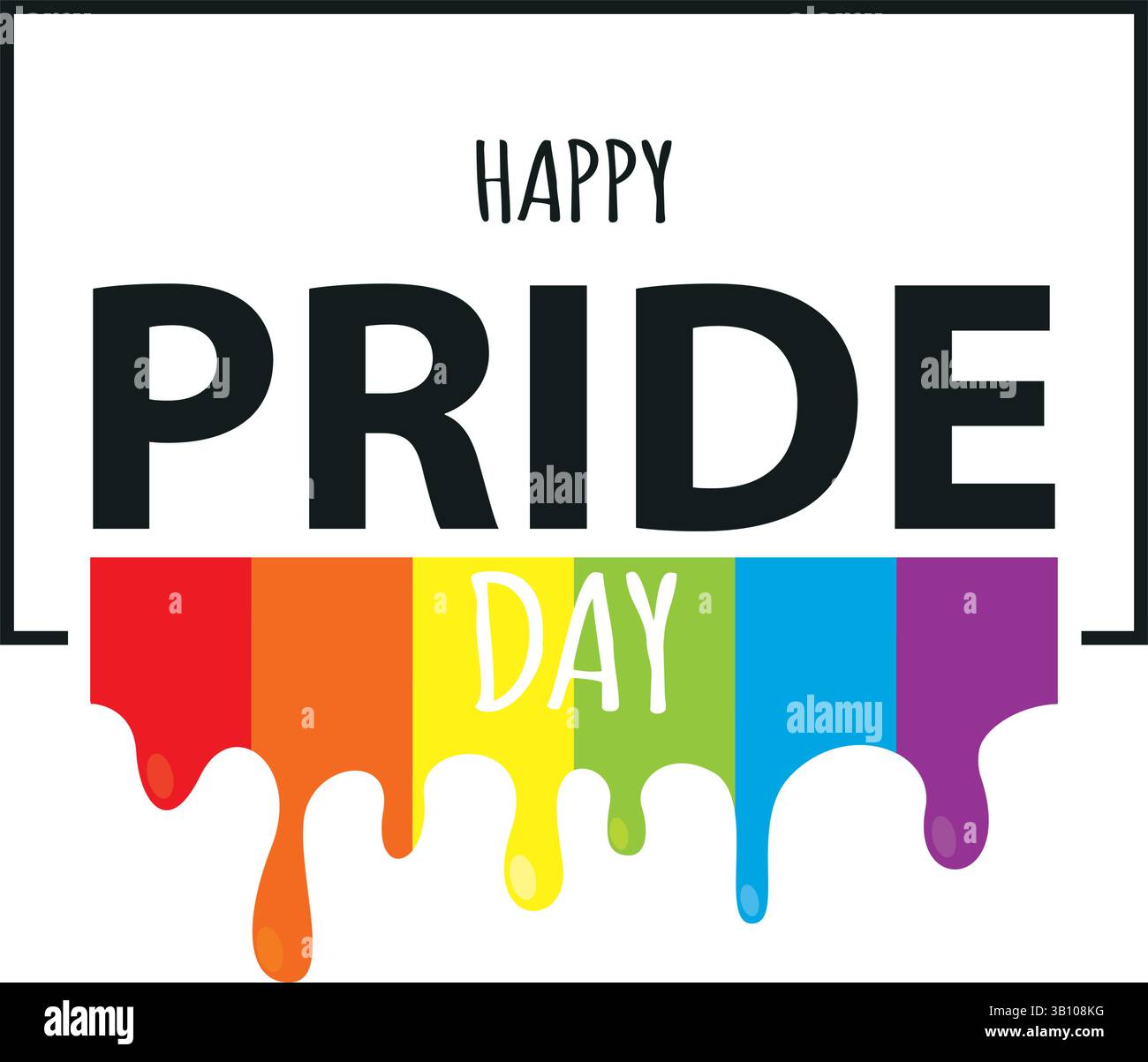 Colorful pride message with dripping rainbow design and bold typography ...