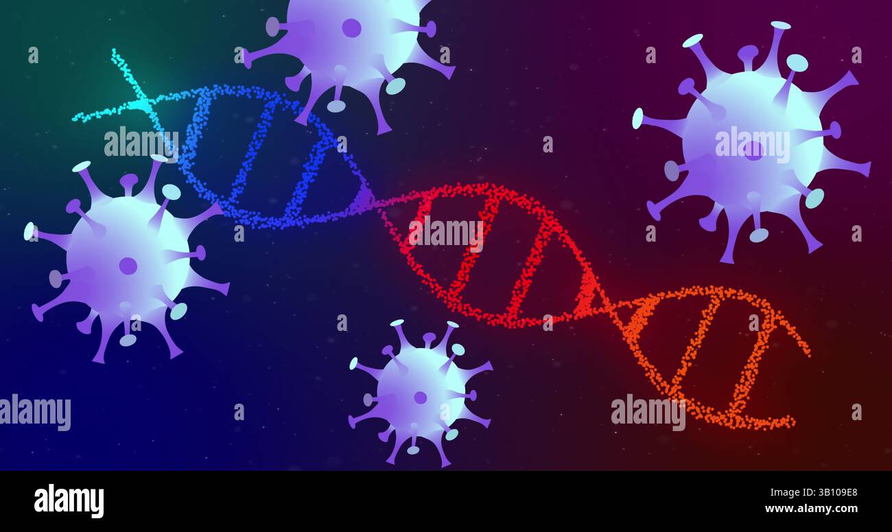 Image of virus cells over dna strand Stock Photo - Alamy