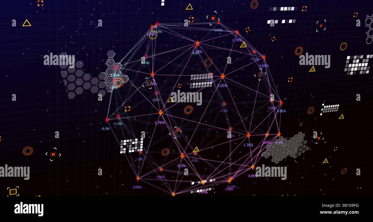 Image of o markers and data processing over globe Stock Photo - Alamy
