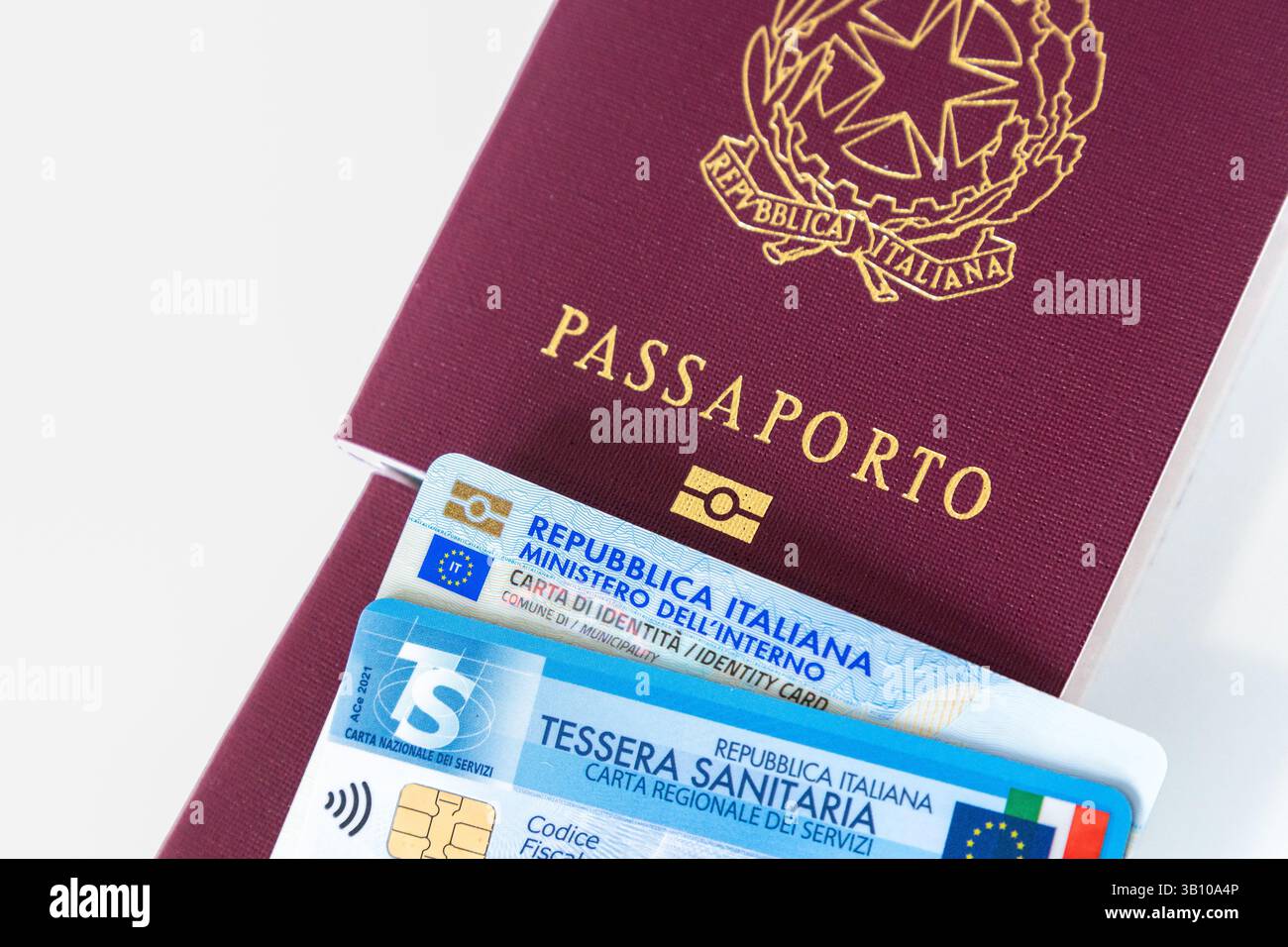 Italy - Close-up of Italian documents for identification and healthcare ...