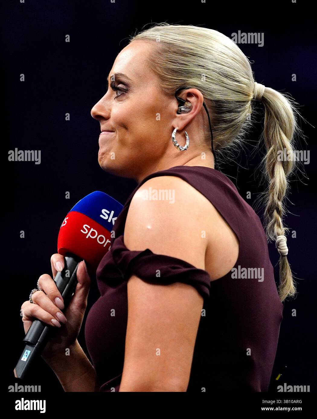 Sky Sports presenter Emma Paton during night twelve of the BetMGM ...