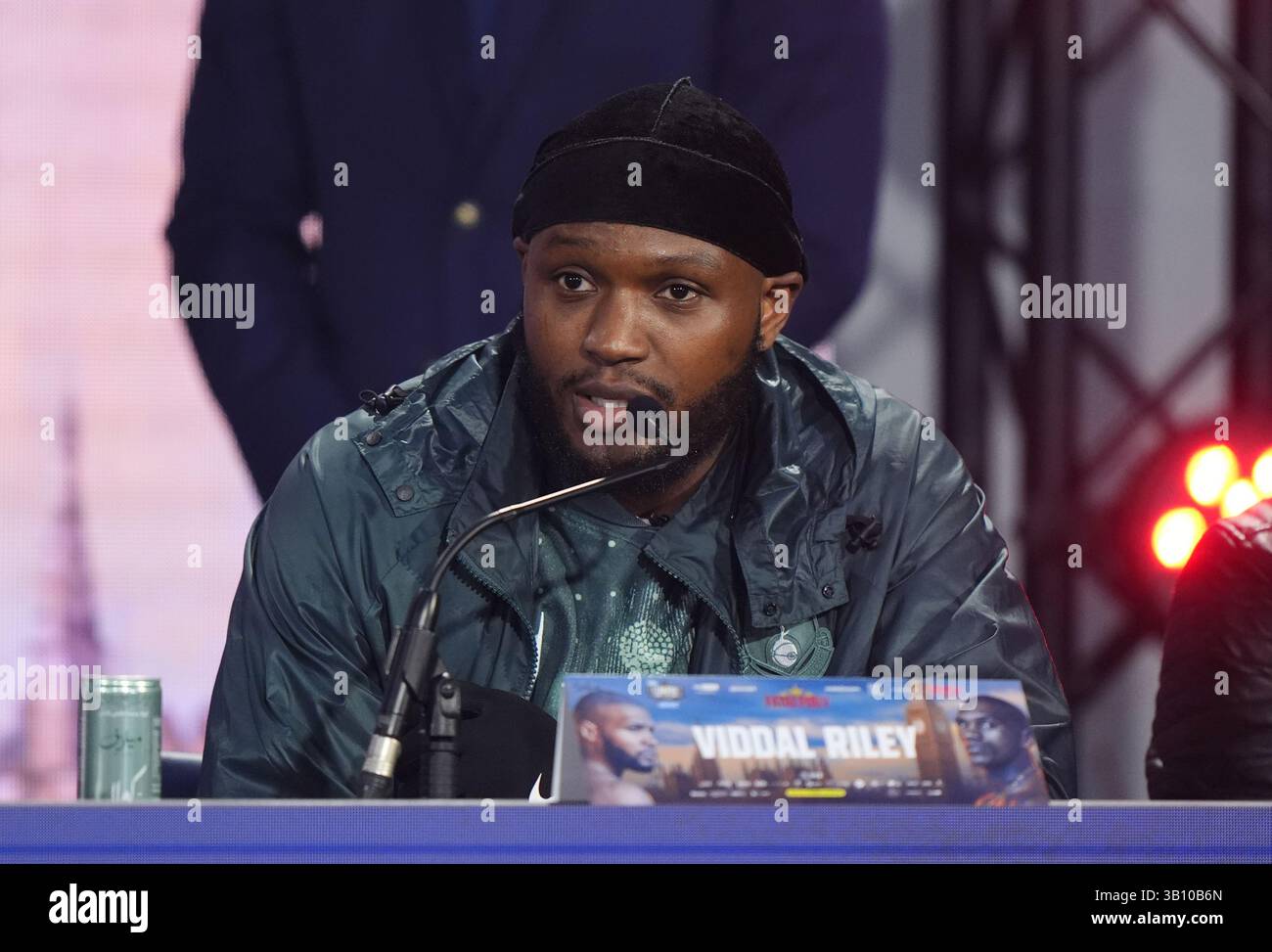 Viddal Riley during a press conference at The Tottenham Hotspur Stadium ...
