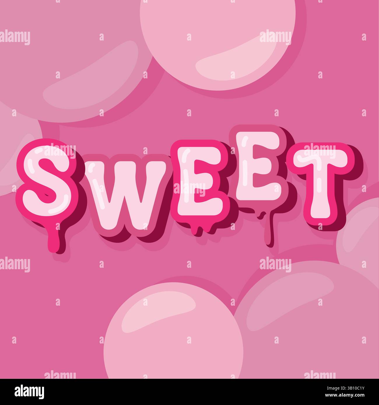 Sweet word with drippy letters. Vector illustration Stock Vector Image ...
