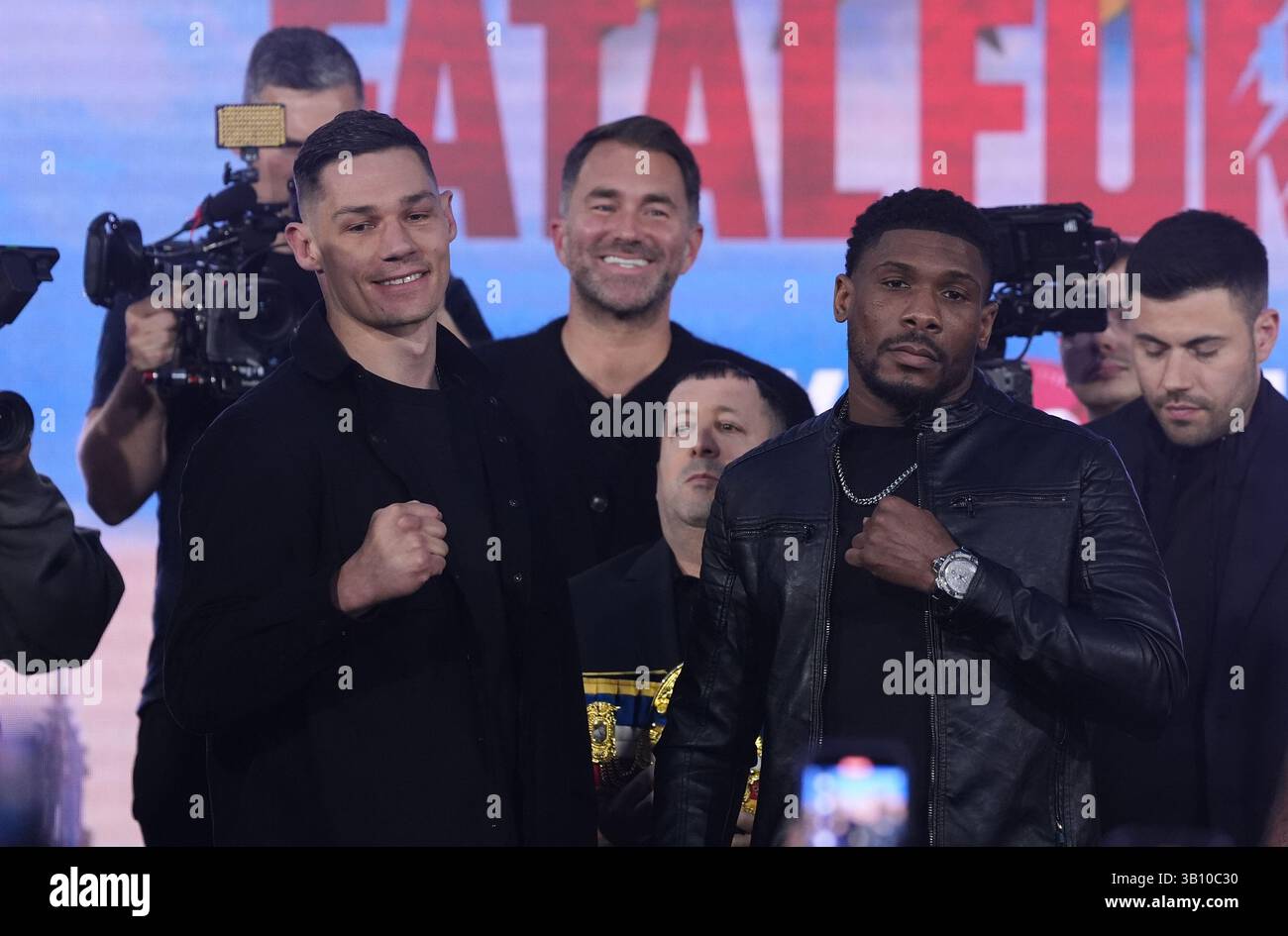 Chris Billam-Smith (left) and Brandon Glanton during a press conference ...