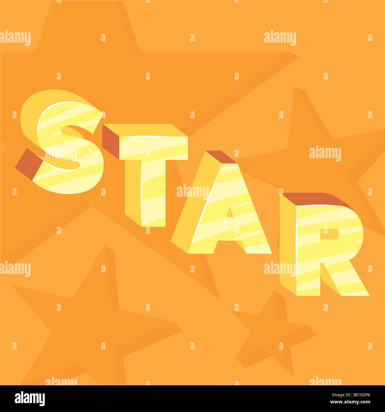 Star word with orange burst. Vector illustration Stock Vector Image ...