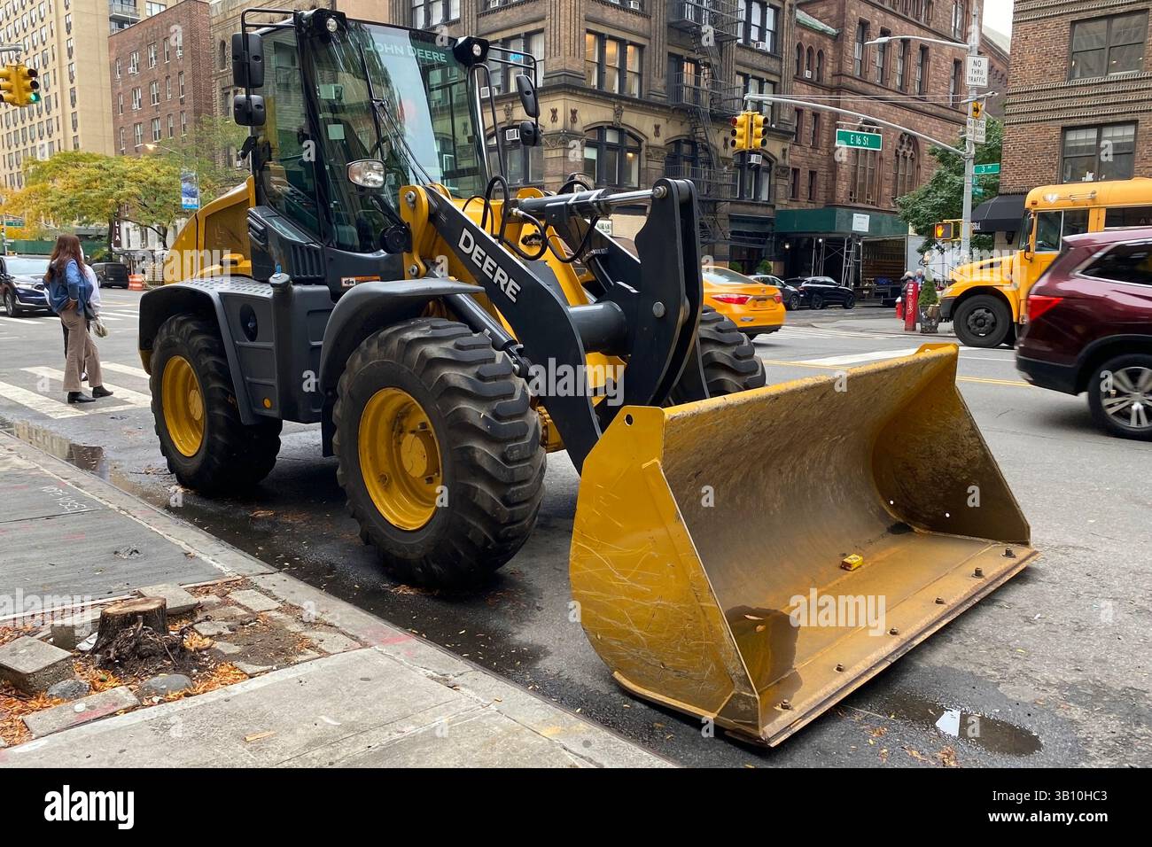 Construction equipment on Manhattan streets in New York City, capturing ...