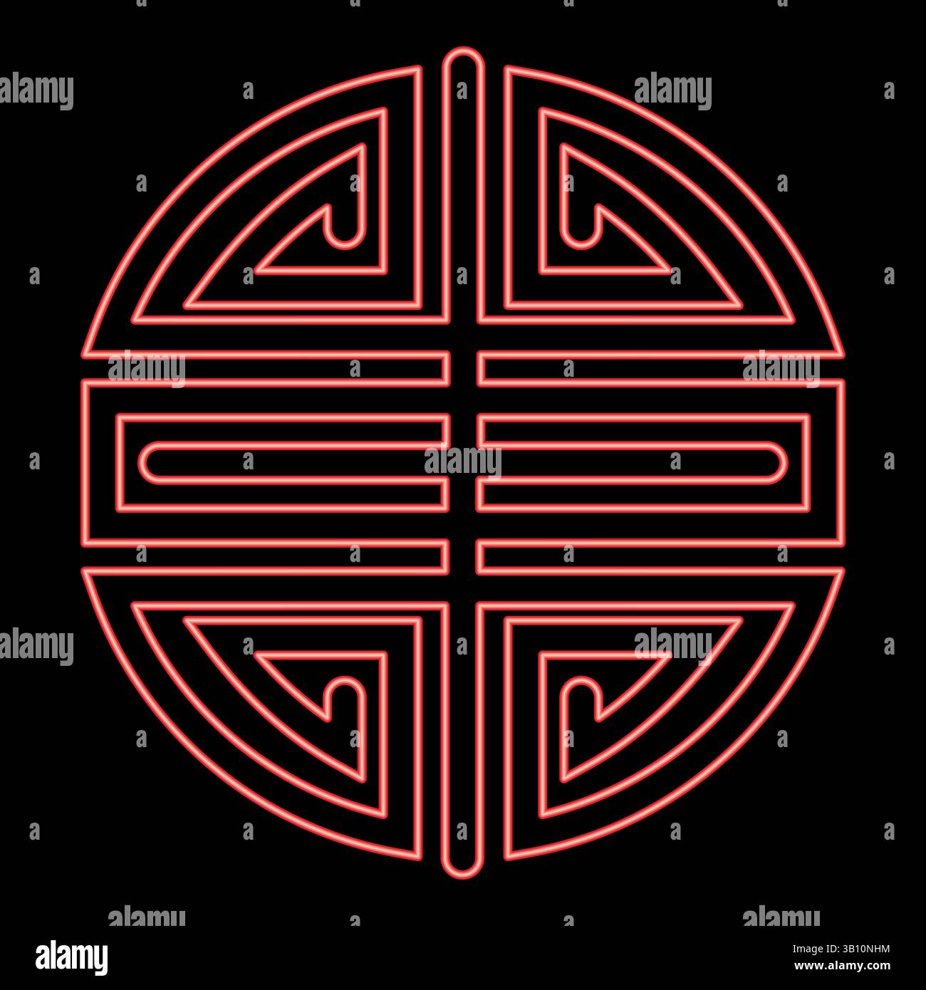 Neon symbol chinese character shou folk religion Asian happiness ...