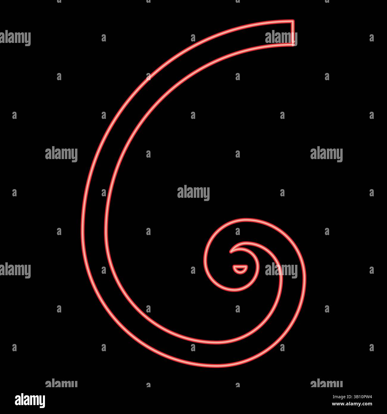 Neon golden ratio section Sacred geometry symbol ration proportions red ...