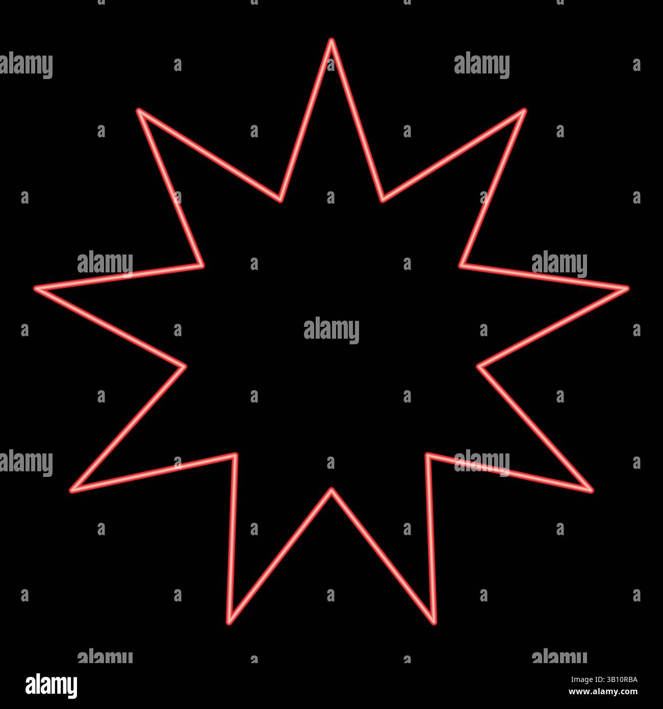 Neon six pointed star Bahaism Baha'i Bahai symbol unity and harmony ...