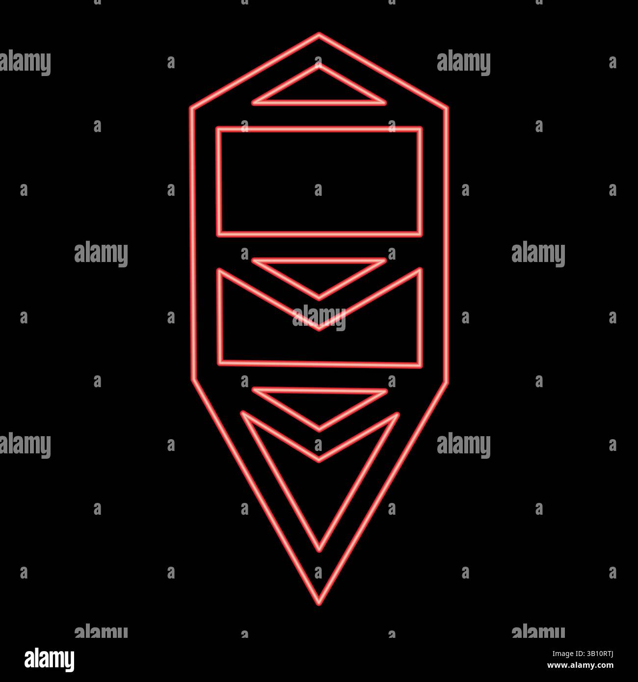 Neon tree life Sacred geometry symbol red color vector illustration ...