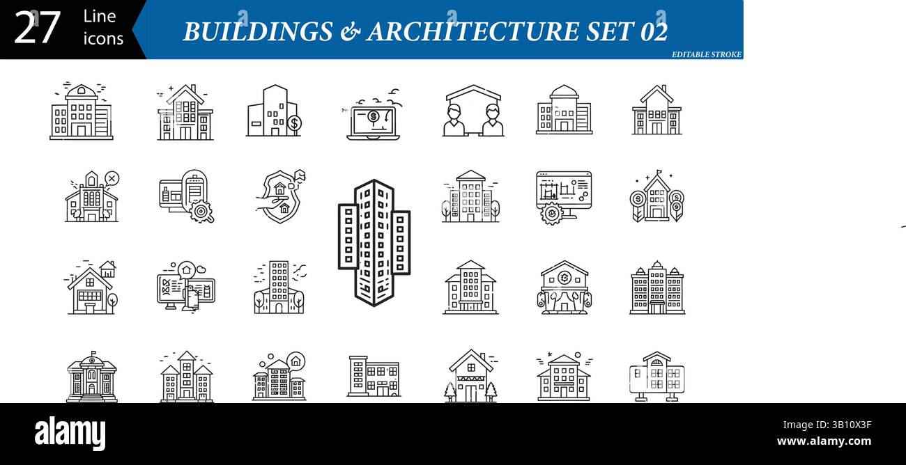Building and Architecture Icon – Simple Flat Vector Design Element for ...