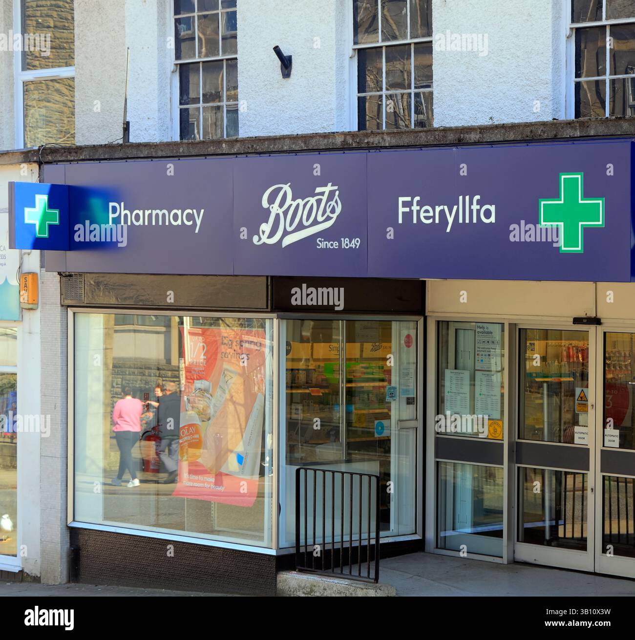 Boots the chemist / pharmacy store front with signage and logo ...