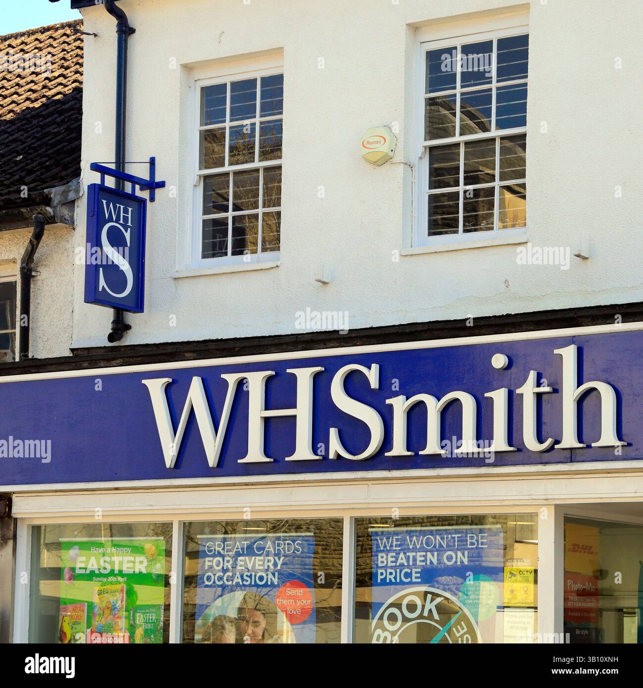 W H Smith shop front with signage and logo, Chepstow, Monmouthshire ...