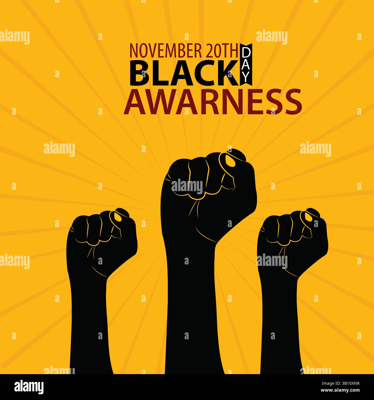 November, month of black awareness campaign poster banner, equal rights ...