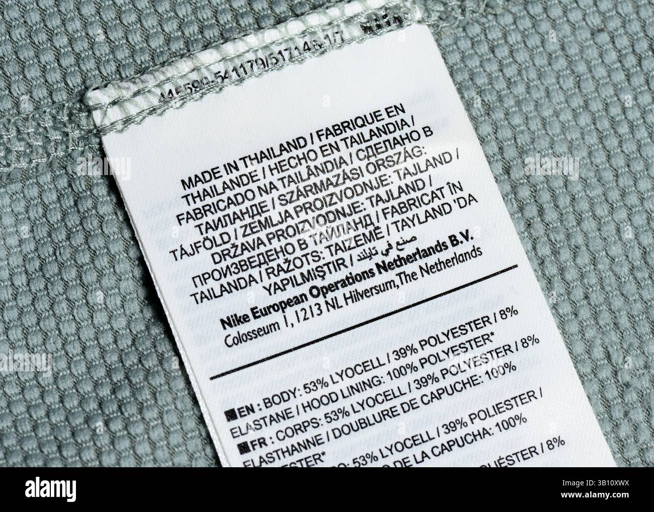 Multilingual clothing label hi-res stock photography and images - Alamy