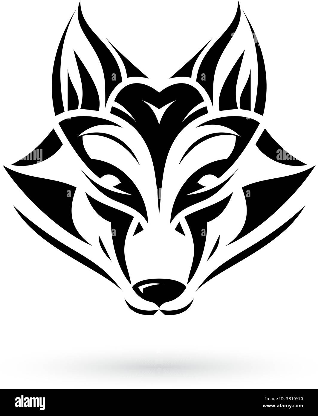 Illustration of a wolf head symbol, perfect for badge labels, logos, t ...