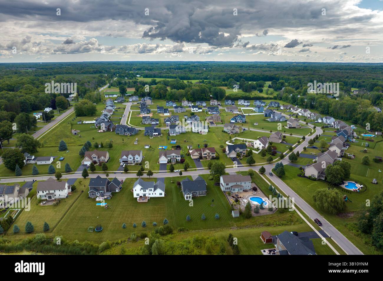 Low-density two story private homes with large lot size and green ...