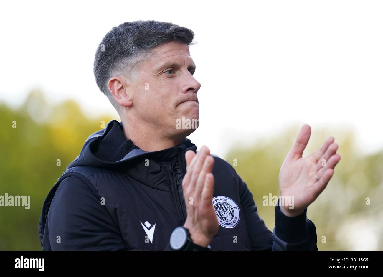 Stevenage manager Alex Revell before the Sky Bet League One match at ...