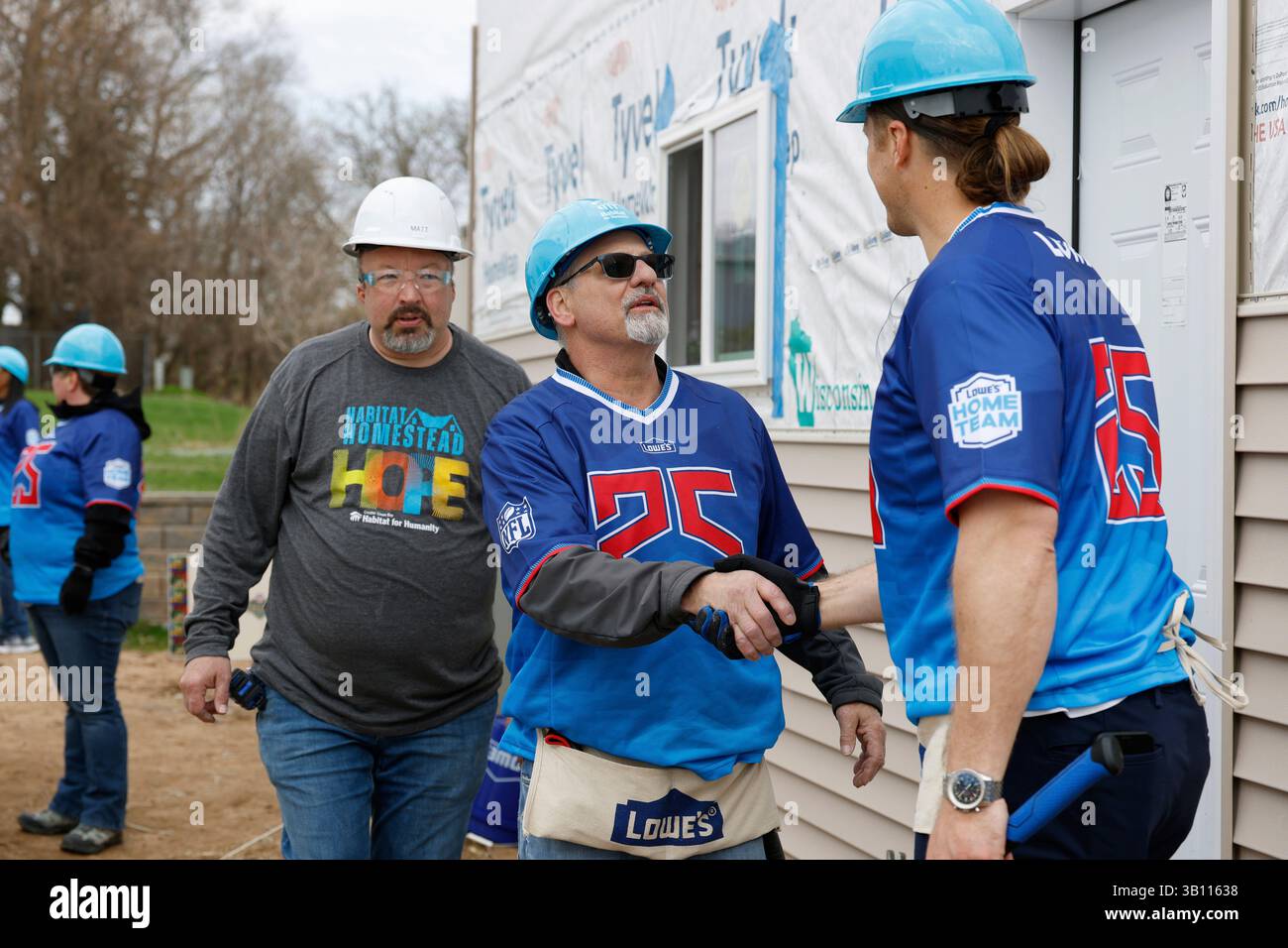 Former NFL football player Clay Matthews participates in the Lowe's ...