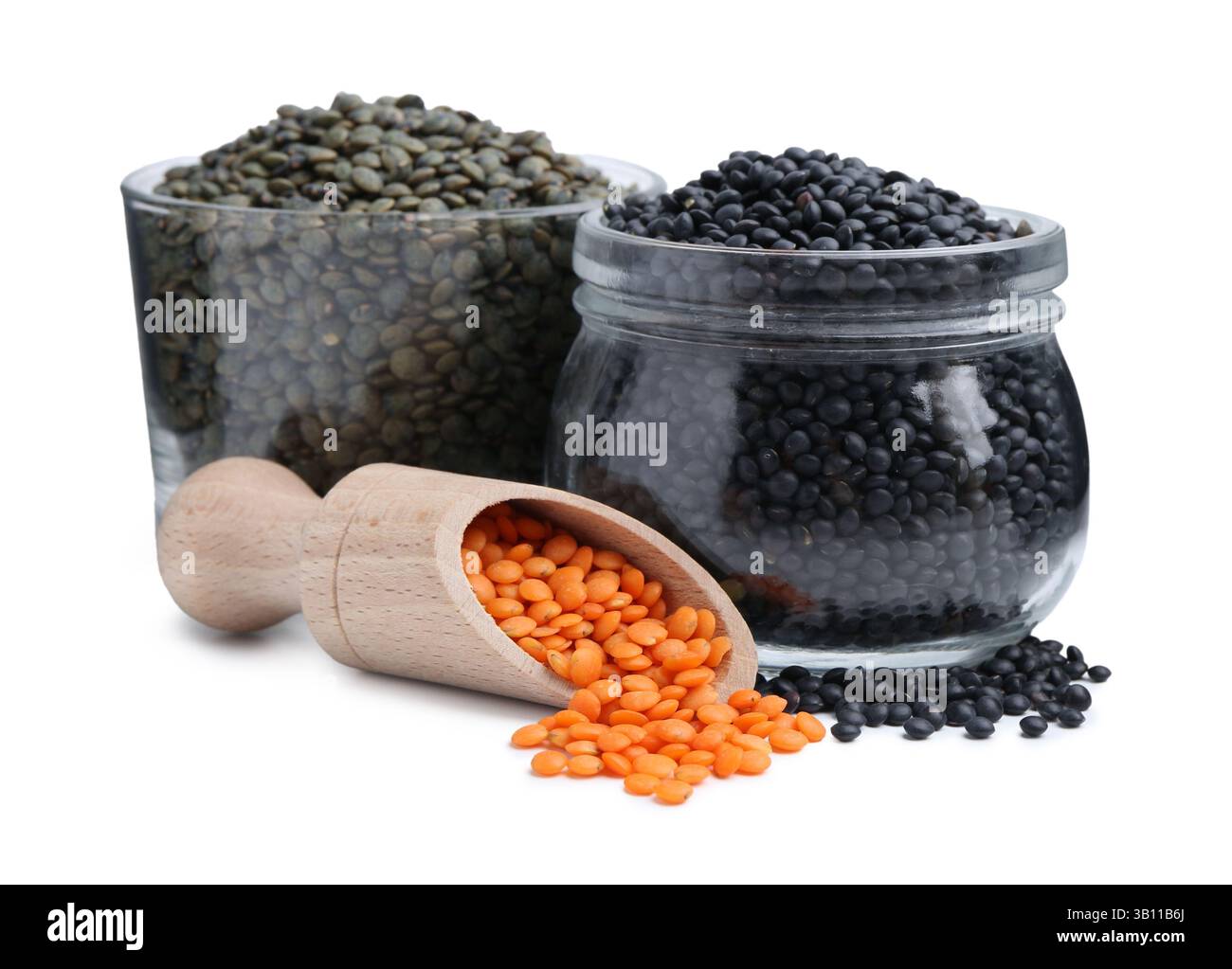 Different types of lentils isolated on white Stock Photo - Alamy