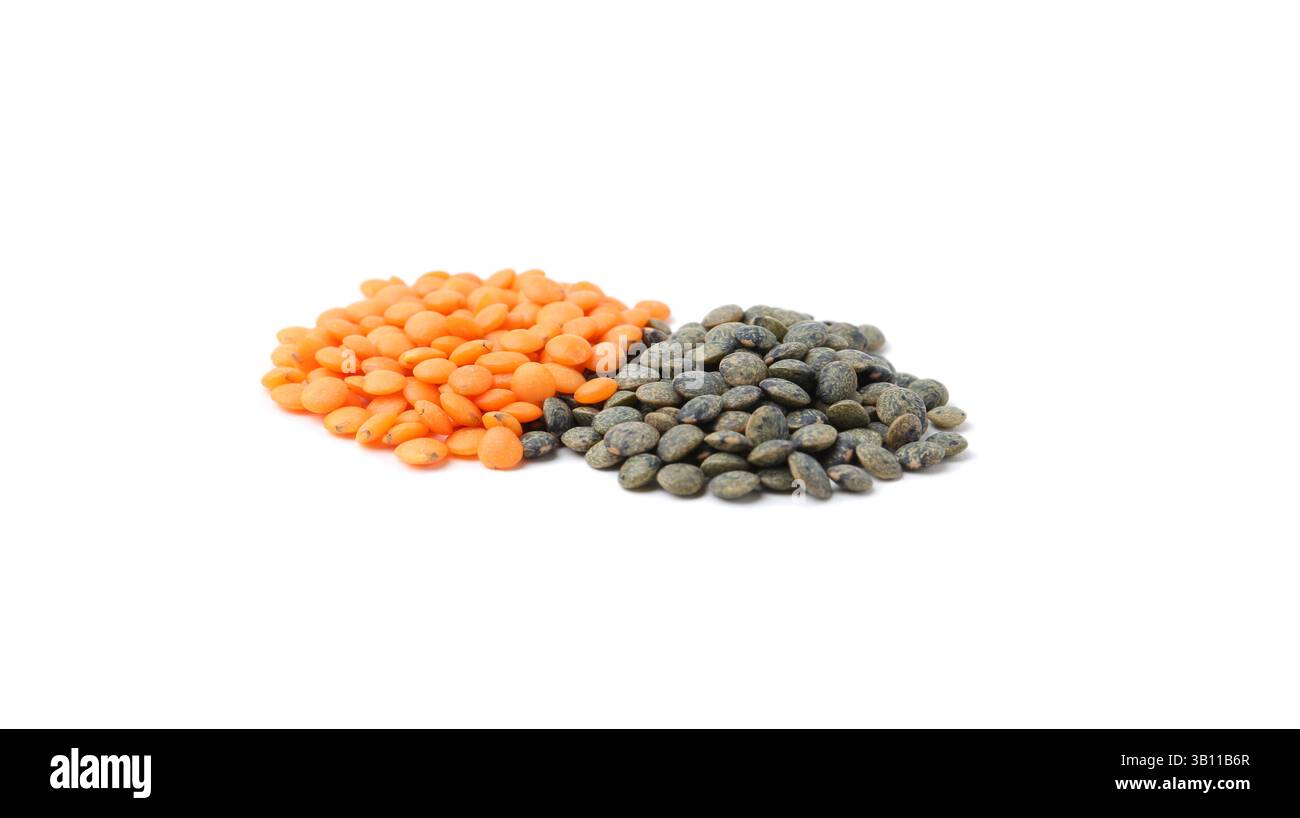 Different types of lentils isolated on white Stock Photo - Alamy