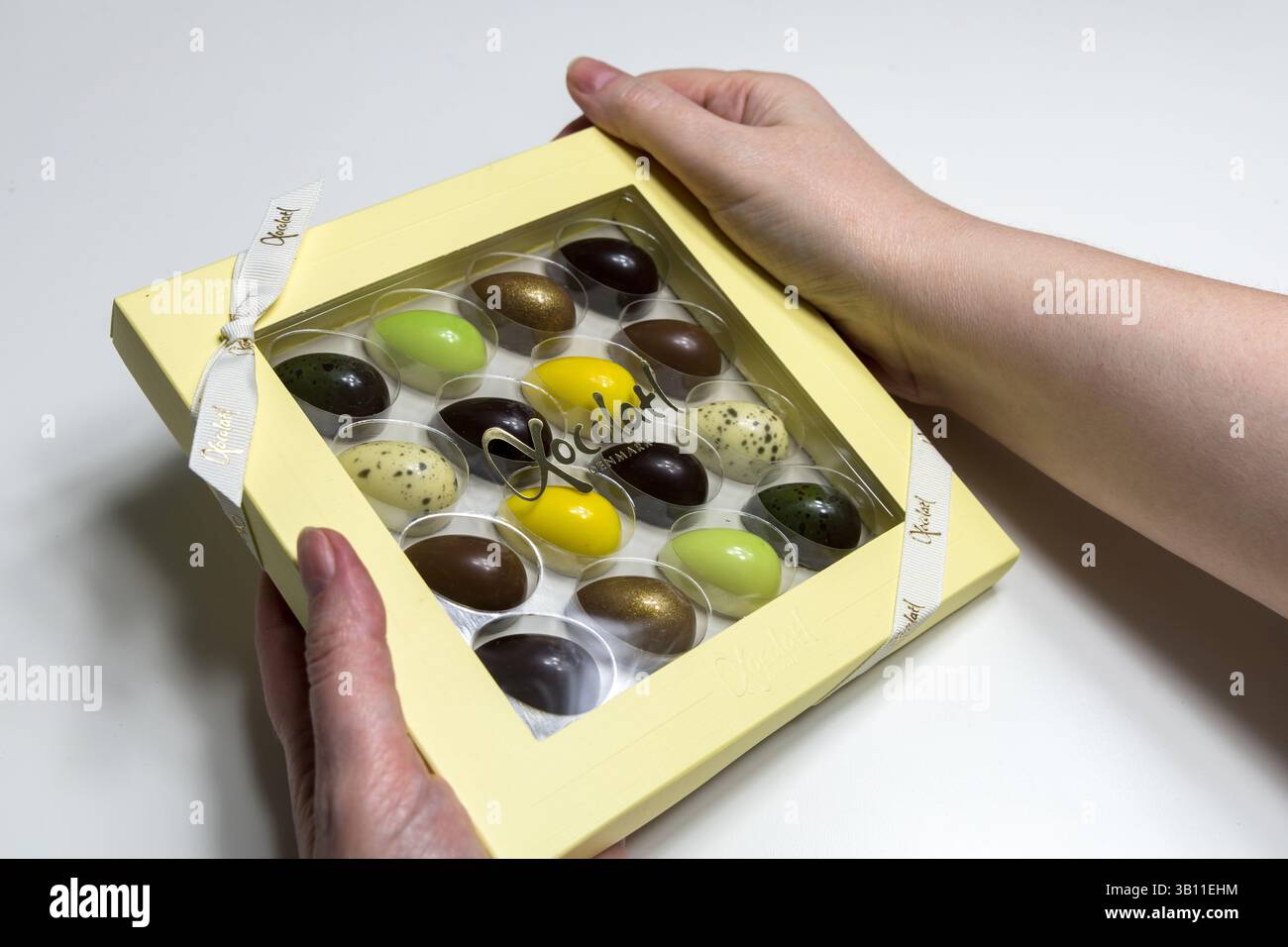 Easter egg chocolates in a box from Danish brand Xocolatl. Easter gift ...