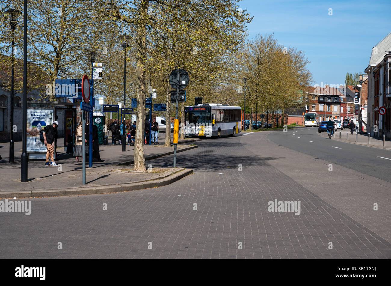 The local railway station of Menen, West Flanders, Belgium, 11 April ...
