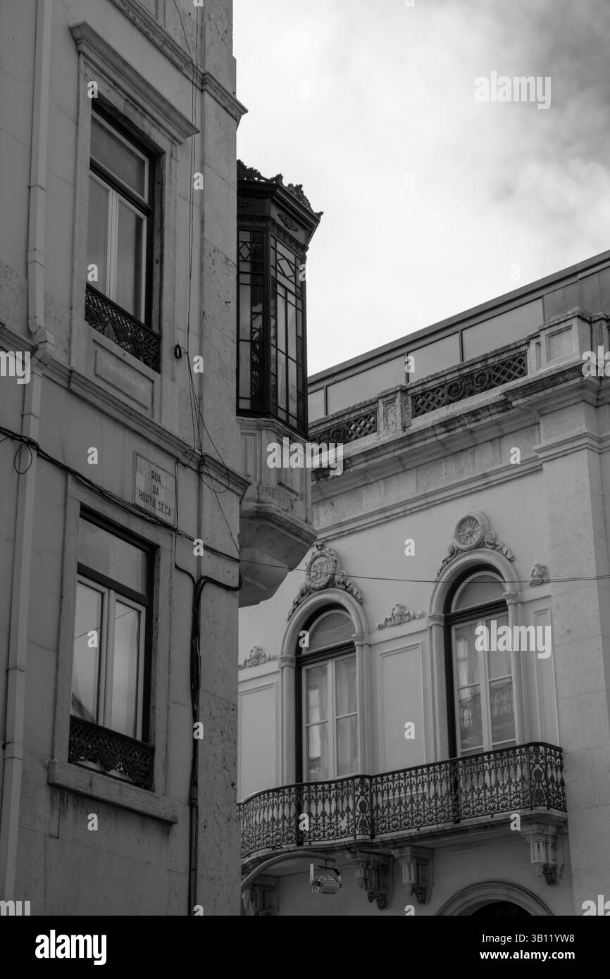 Picturesque architecture in street Black and White Stock Photos ...