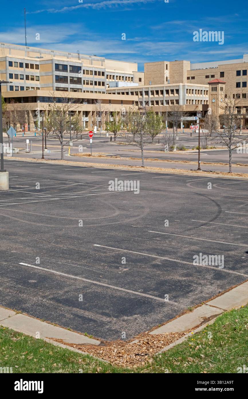Wheat Ridge, Colorado - No cars are in the parking lot of Intermountain ...