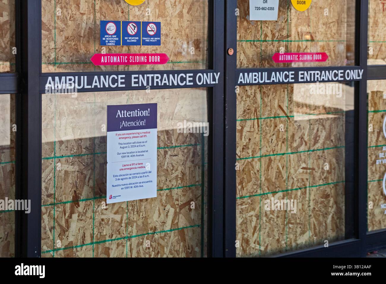 Wheat Ridge, Colorado - The ambulance entrance of Intermountain Health ...