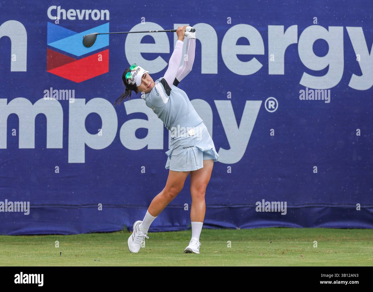 THE WOODLANDS, TX - APRIL 24: Ina Yoon (KOR) watches her tee shot on 1 ...