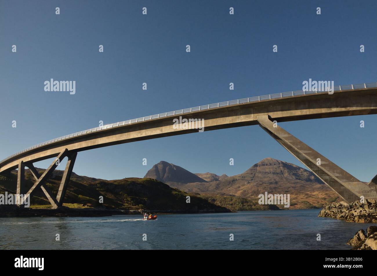 The Kylesku Bridge, Scotland, carries the A894 west coast road over the ...