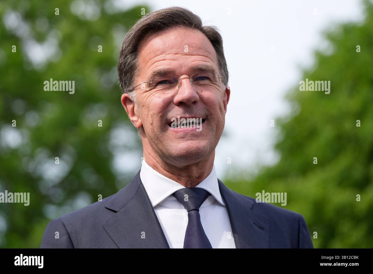 NATO Secretary General Mark Rutte speaks with reporters at the White ...