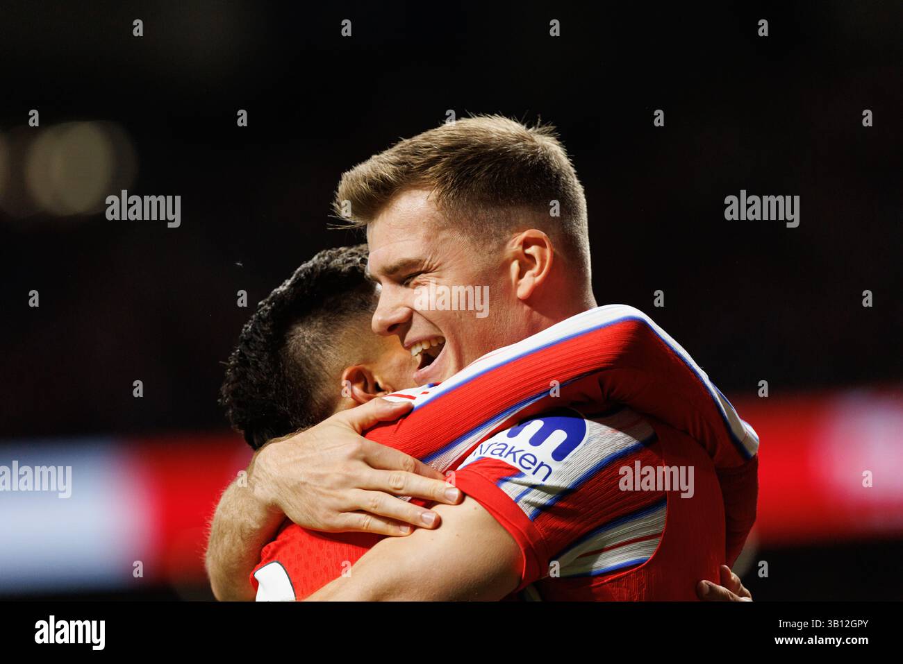 Giuliano Simeone and Alexander Sorloth seen celebrating after scoring ...