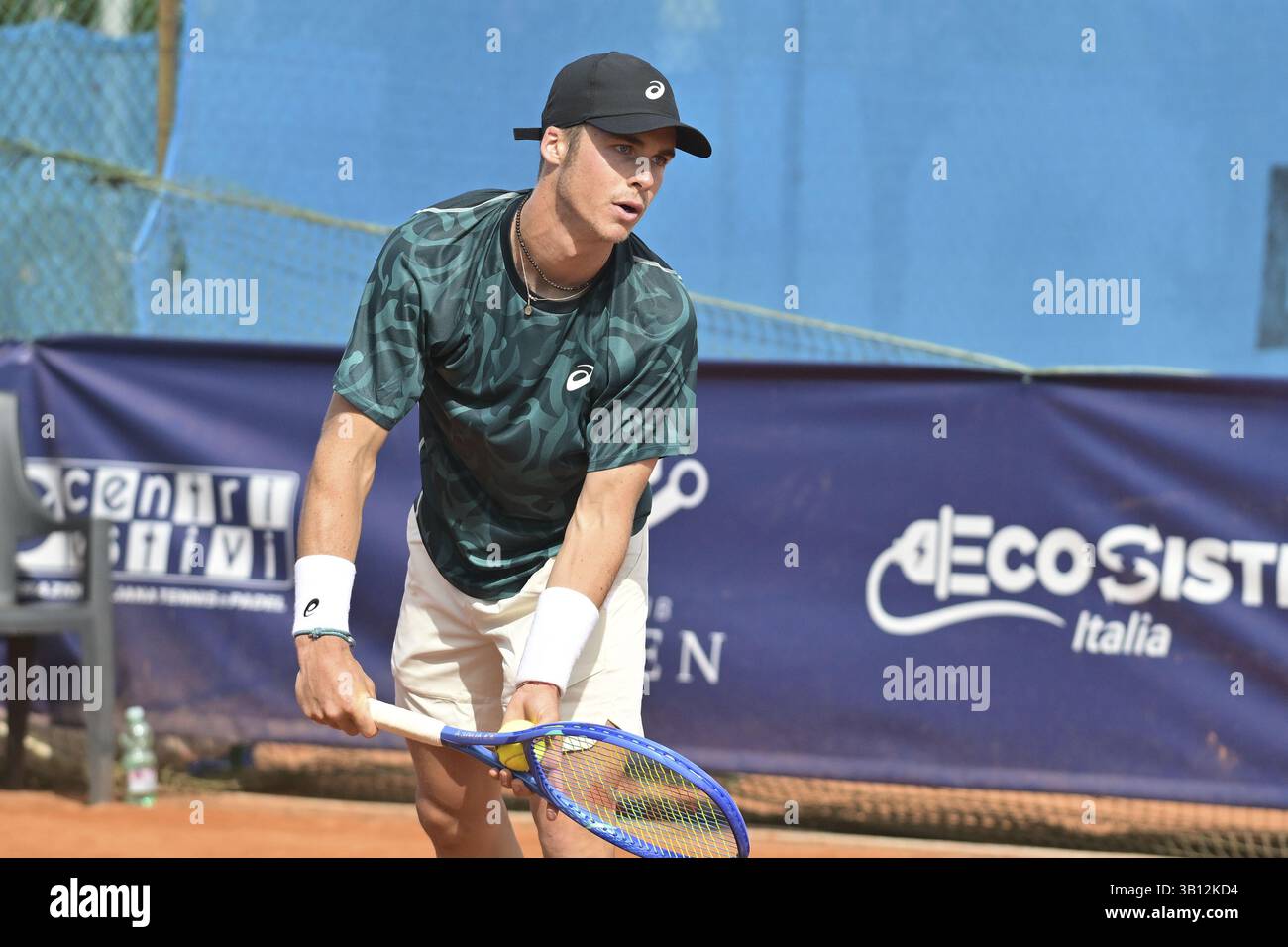 Vilius Gaubas (LTU) in action during the quarter-final match of ATP ...