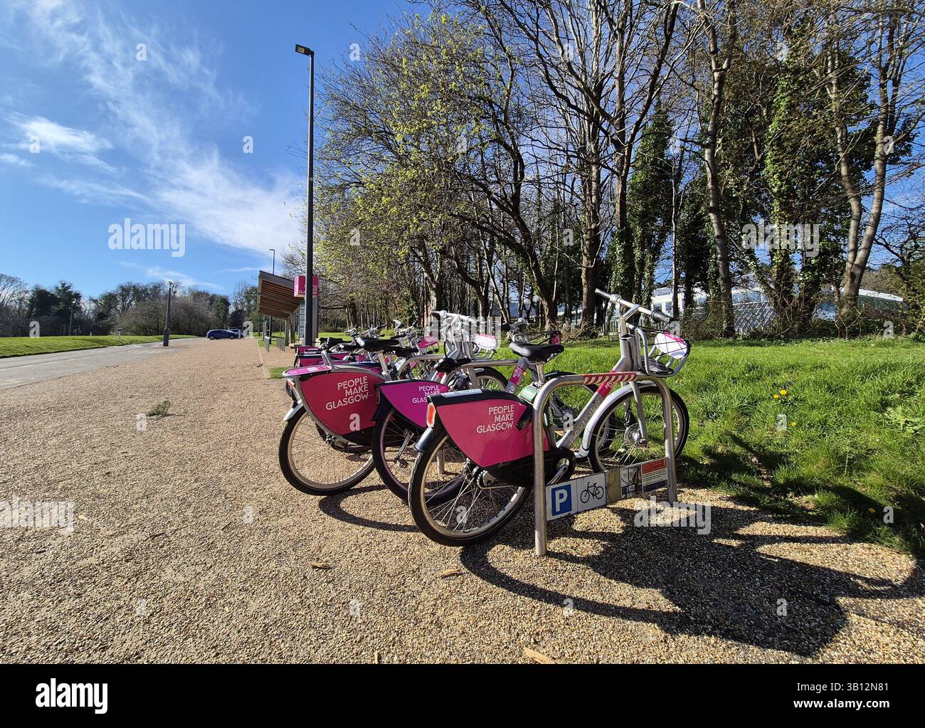 Bike share system and bicycle parking station at Pollok Country Park ...