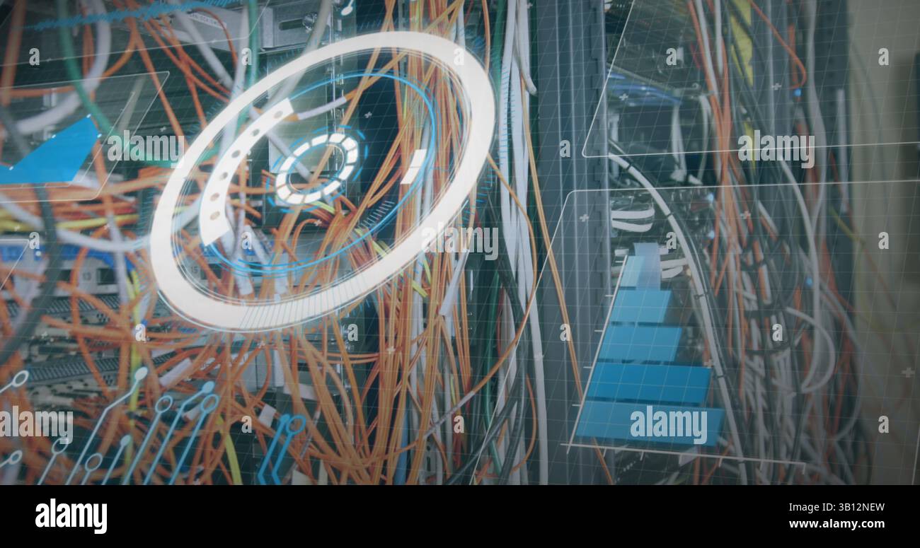 Image of data processing over computer wires Stock Photo - Alamy