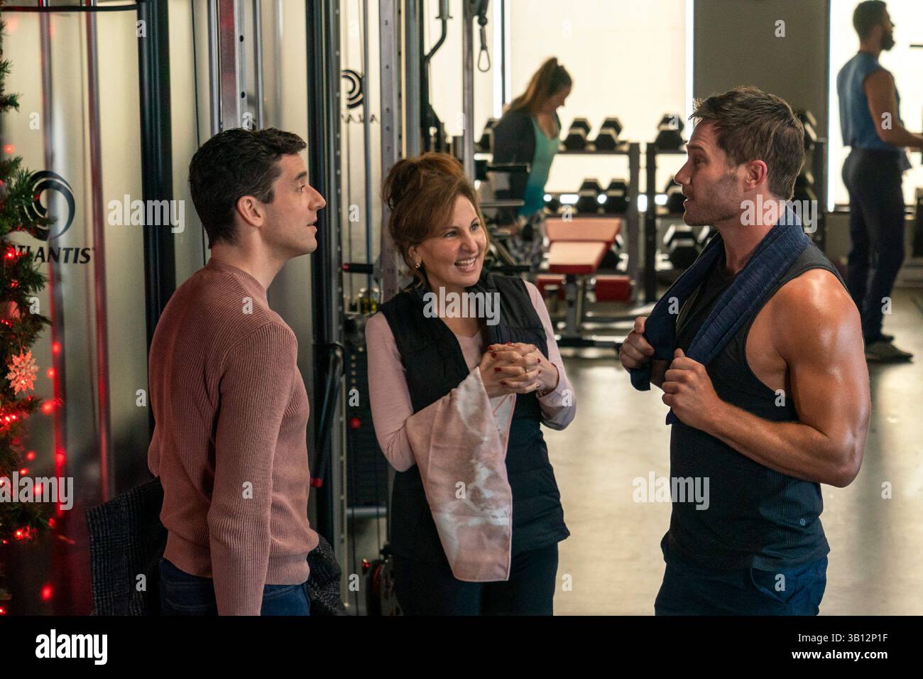 Michael Urie, Kathy Najimy, Luke Macfarlane, "Single All the Way" (2021). Photo credit: Philippe ...