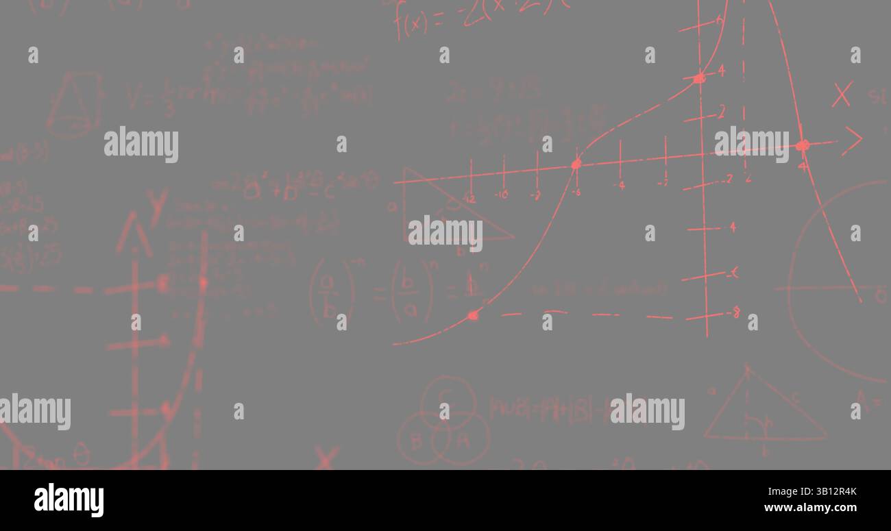 Image of math graps and data over grey background Stock Photo - Alamy