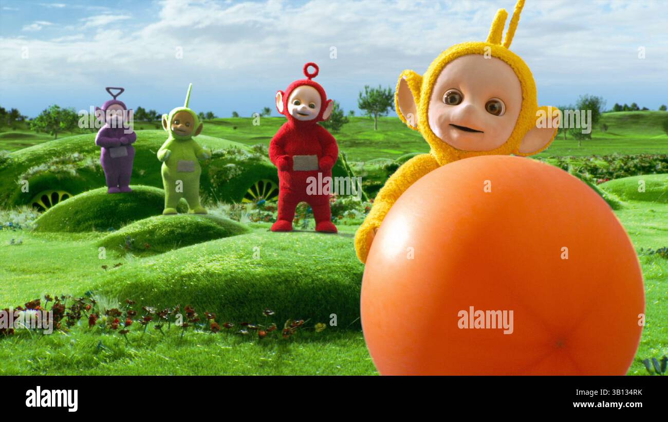 Teletubbies (L to R) Jeremiah Krage as Tinky Winky, Nick Kellington as ...