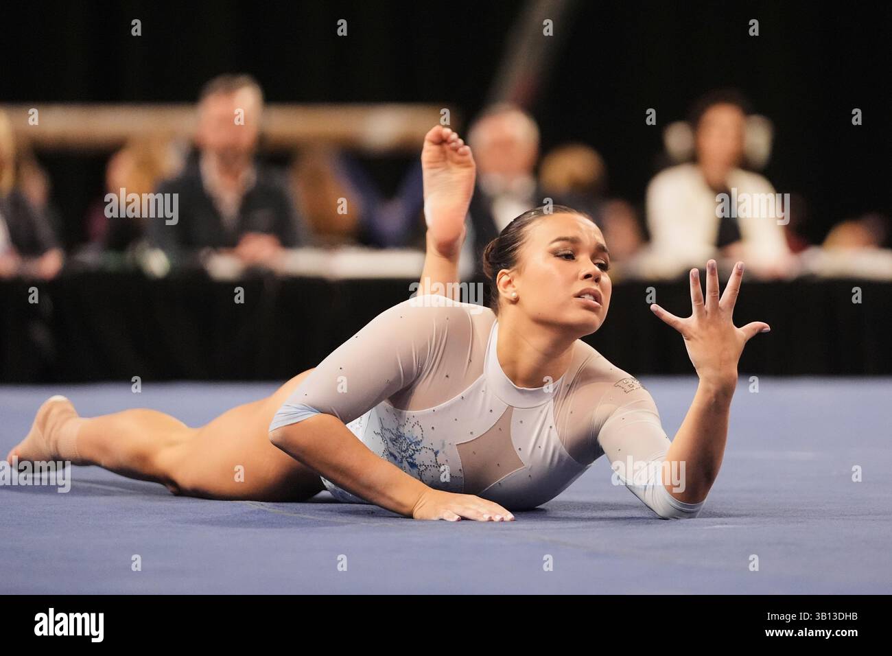 UCLA's Brooklyn Moors competes on the floor exercise during the NCAA ...