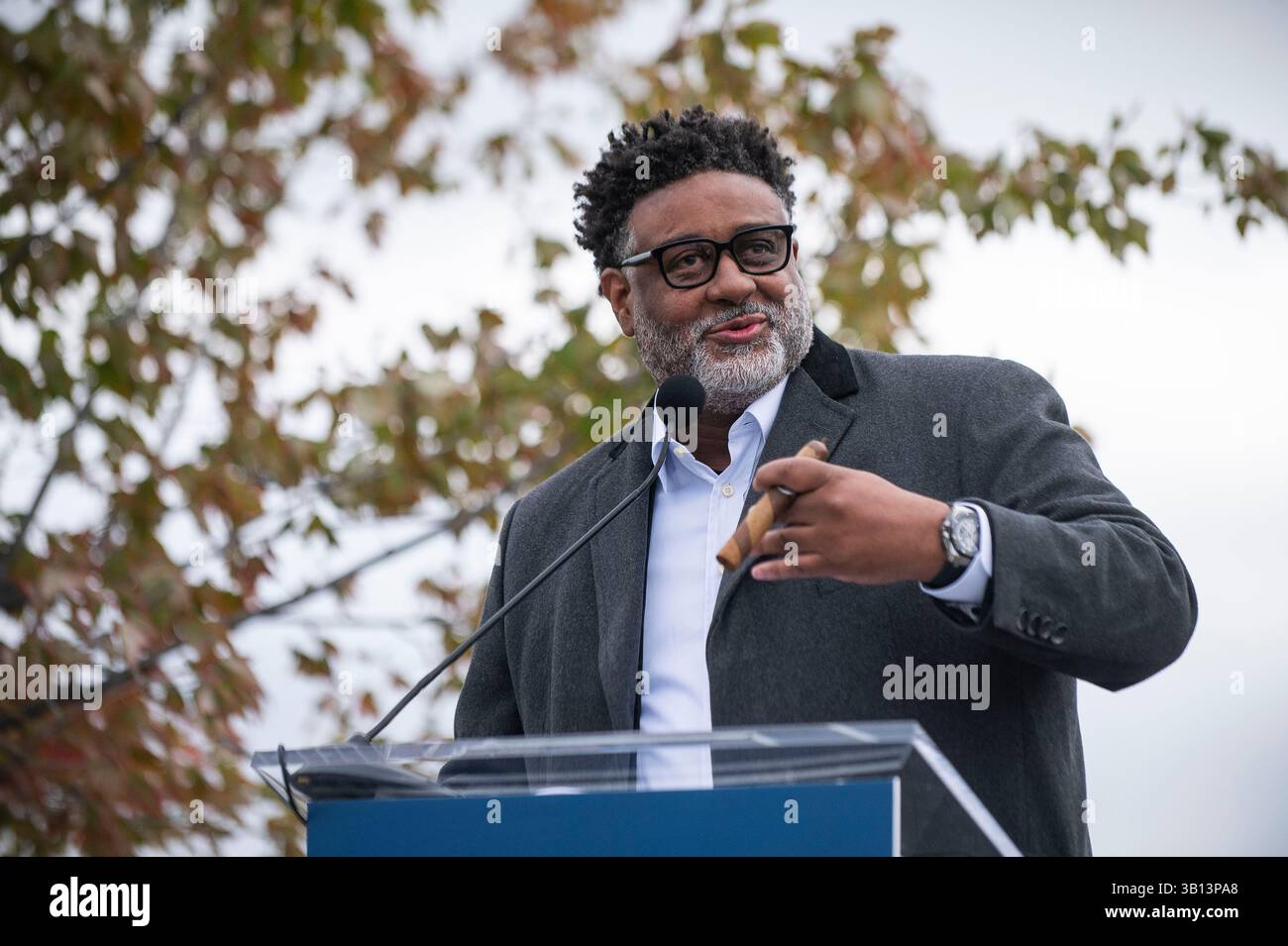 FILE - Detroit Riverfront Conservancy CFO William Smith addresses a ...