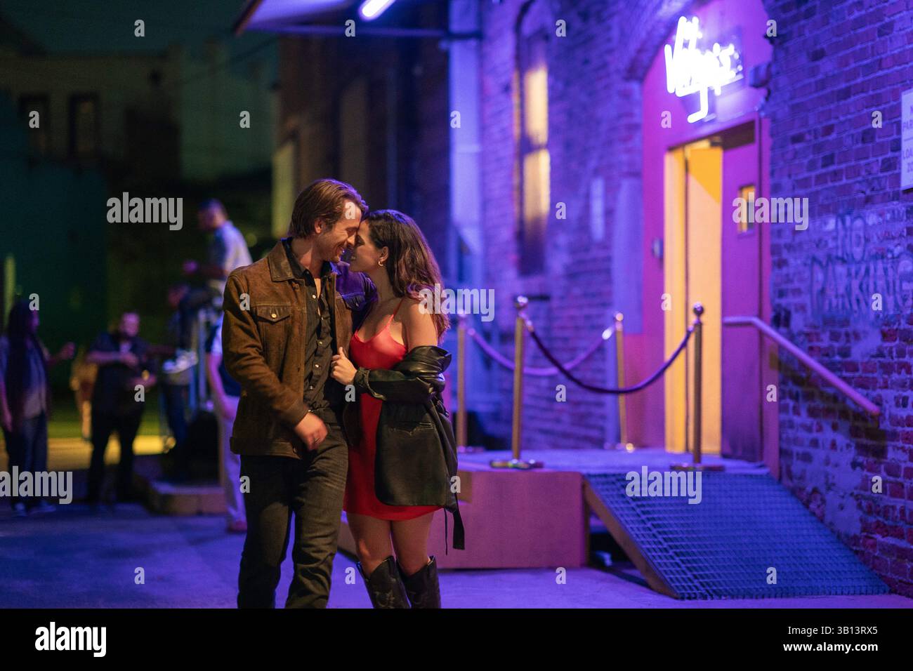 Glen Powell, Adria Arjona, "Hit Man" (2024). Photo credit: Brian Roedel ...