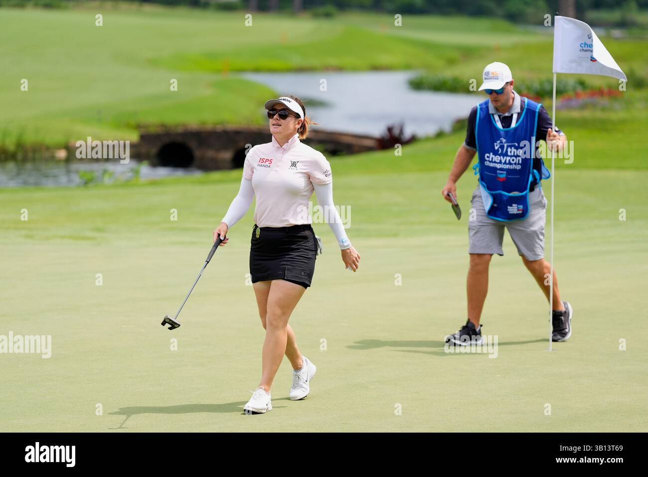 Hannah Green, of Australia, walks on the 15th hole during the first round of the Chevron ...