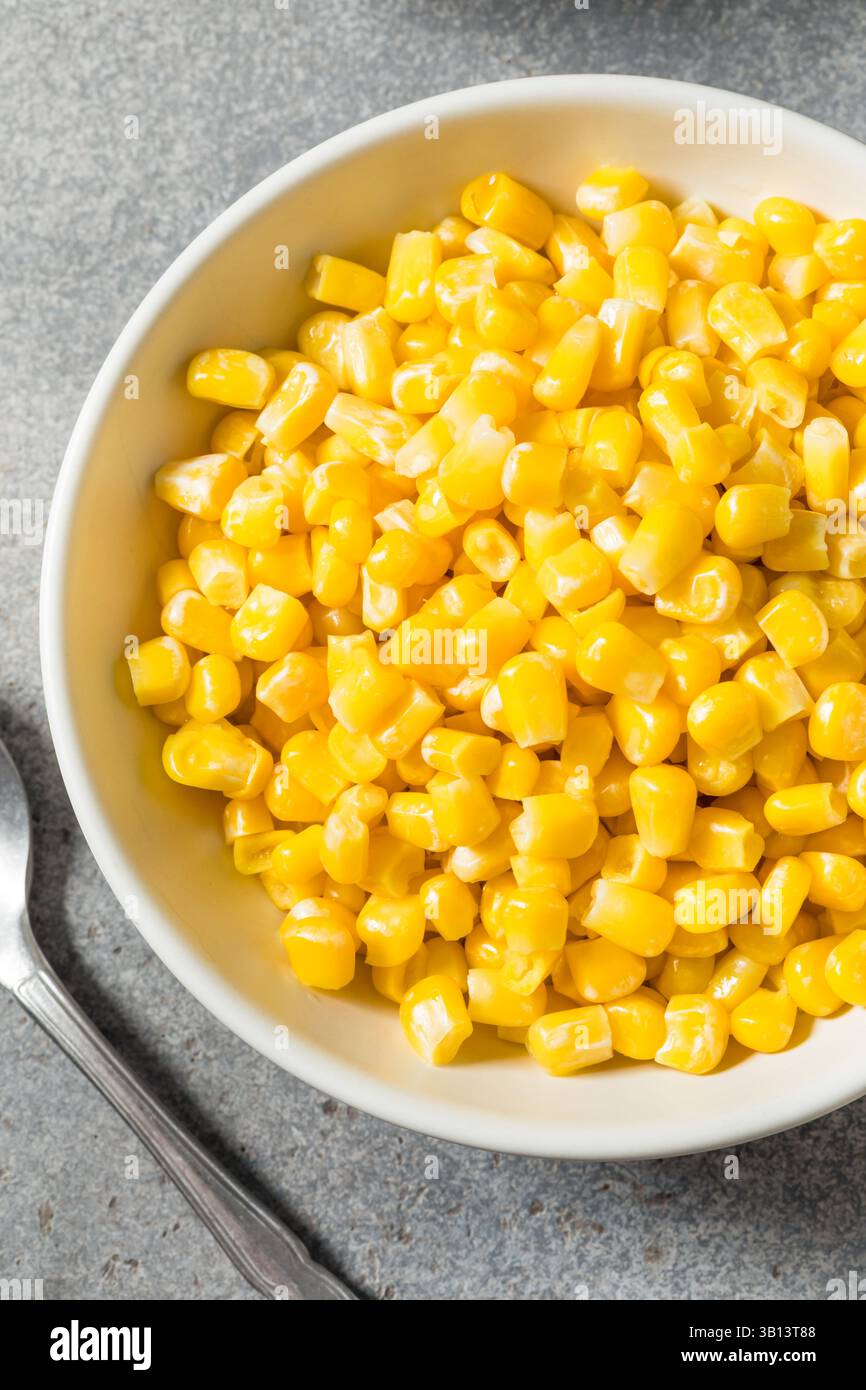 Healthy Yellow Boiled Corn Kernels in a Bowl to Eat Stock Photo - Alamy