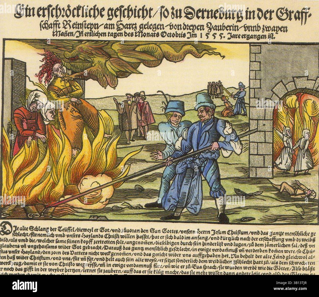 DERENBURGH WITCH TRIALS 1555. in a contemporary pamphlet Stock Photo ...