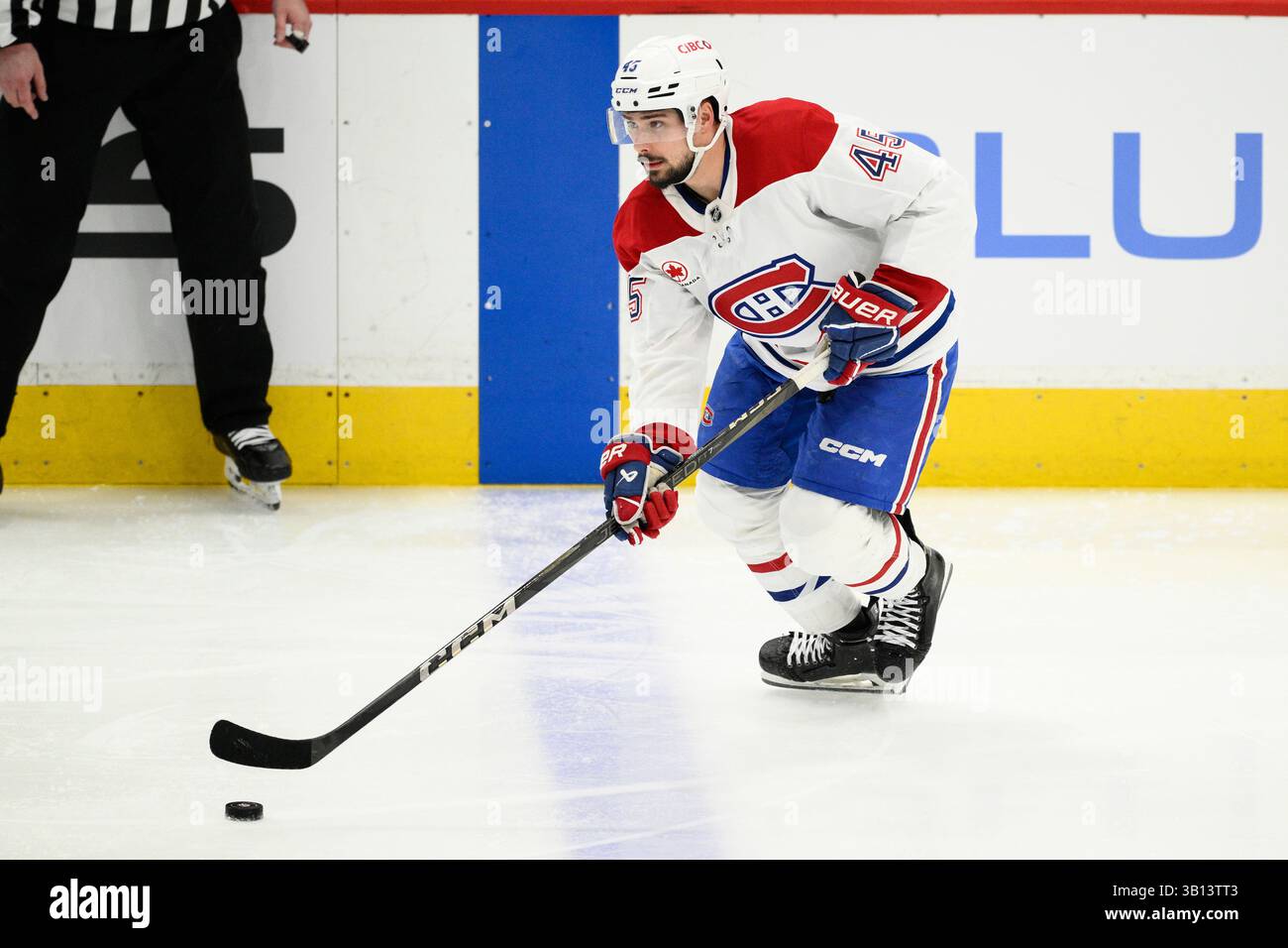 Montreal Canadiens defenseman Alexandre Carrier (45) in action in the ...