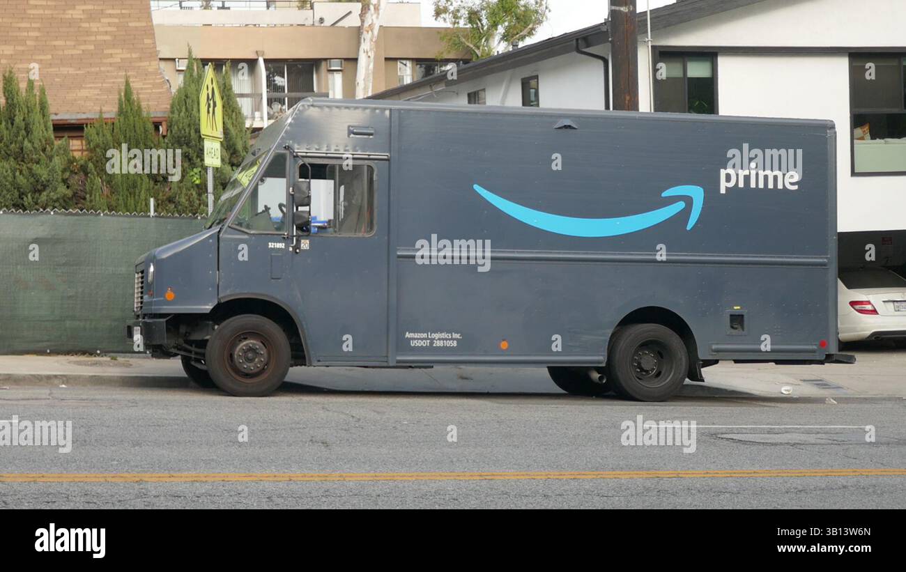 Los Angeles, California, USA 23rd April 2025 AAmazon Delivery Truck on ...