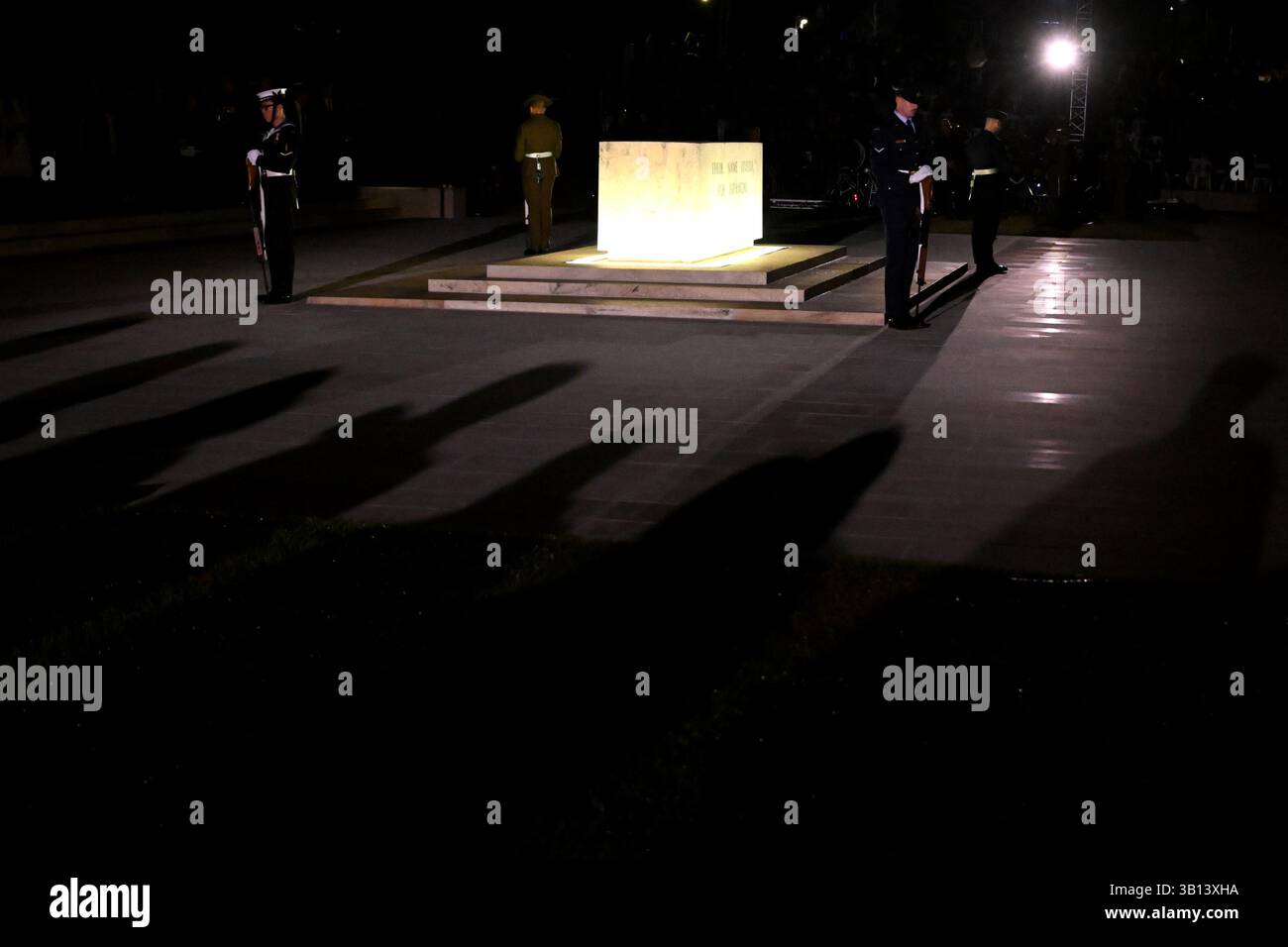 Canberra, Australia. 25th Apr, 2025. Members of the Catafalque party ...